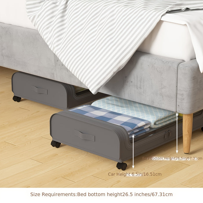2pcs Under Bed Storage Boxes with Wheels, Under Bed Storage Container ...