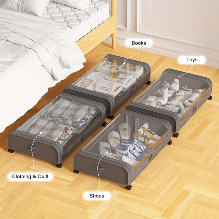 2pcs Under Bed Storage Boxes with Wheels, Under Bed Storage Container ...