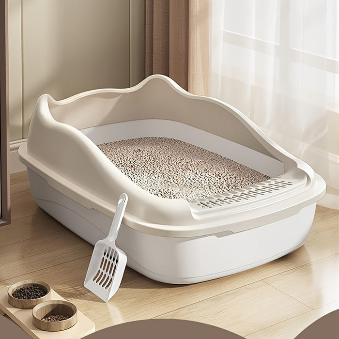 Extra-Large Semi-Enclosed Cat Litter Box with Anti-Splash Design, Easy ...